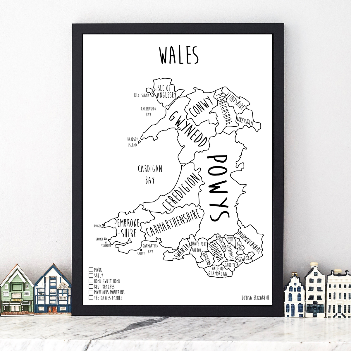 Personalised Wales Pin Board Map – Louisa Elizabeth