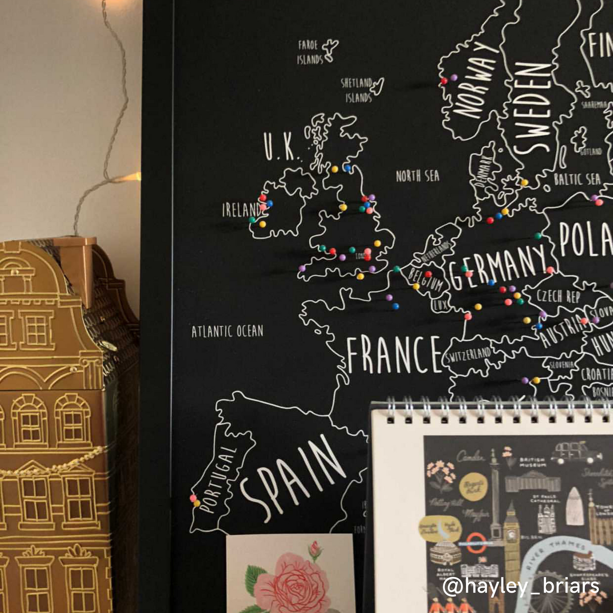 Personalised Europe Pin Board Map – Louisa Elizabeth