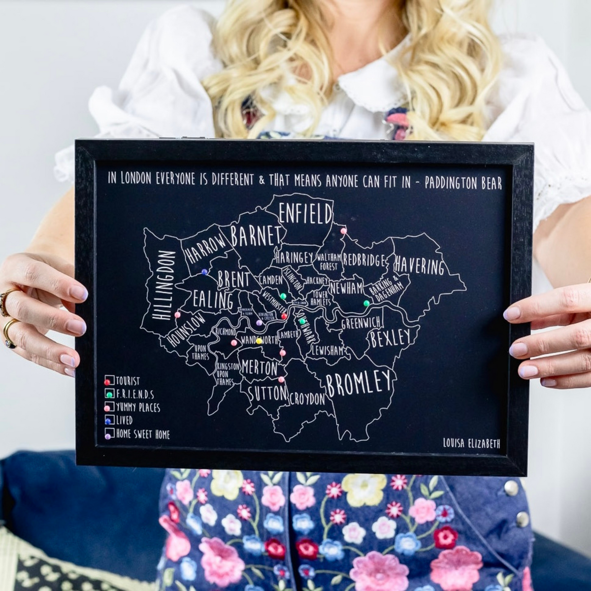 Personalised London Pin Board Map – Louisa Elizabeth