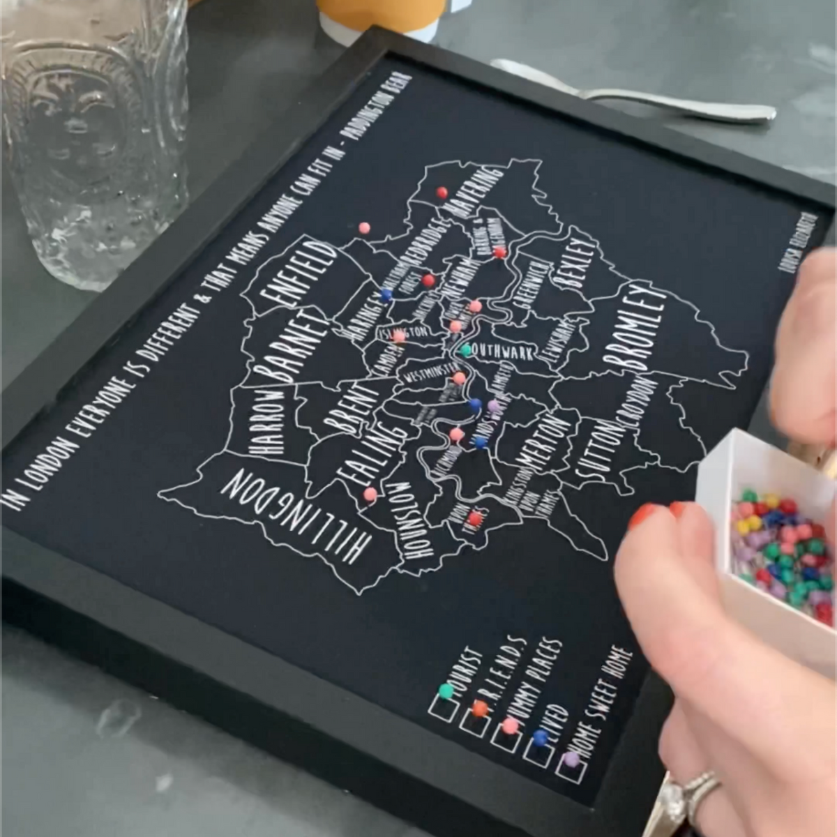 Personalised London Pin Board Map – Louisa Elizabeth